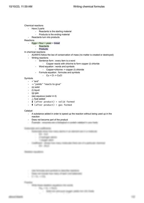 Solution Writing Chemical Formulas Studypool