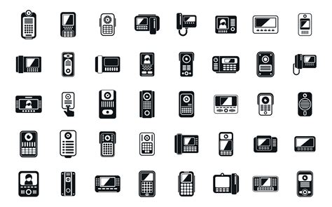 Video Intercom Icons Set Simple Vector Door Phone 22872884 Vector Art At Vecteezy