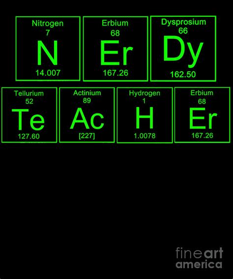 Nerdy Teacher Teachers Assistant Design Green Digital Art By Funny4you