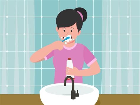 Premium Vector Brushing Teeth