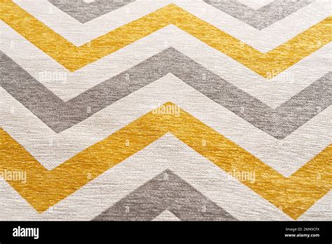 Colorful Fabric Texture With Zigzag Serial Lines Close Up Of Interior