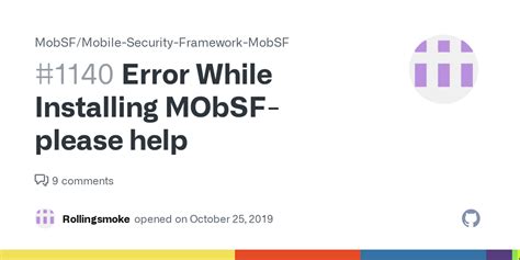 Error While Installing MObSF Please Help Issue 1140 MobSF Mobile Security Framework MobSF
