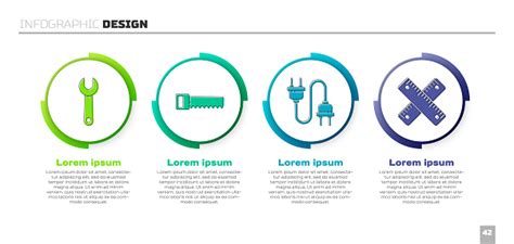 렌치 스패너 핸드 톱 전기 플러그 및 교차 된 통치자를 설정합니다 비즈니스 인포그래픽 템플릿입니다 벡터 건설 산업에 대한 스톡 벡터 아트 및 기타 이미지 Istock
