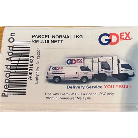 Gdex Prepaid Add On Sticker Parcel Normal 1kg 5kg Shopee Singapore