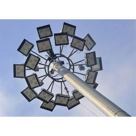 Mild Steel Round Bajaj High Mast Street Light Pole 12 Mtr To 30 Mtr At