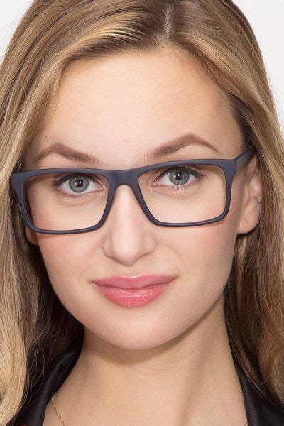 Persian Rectangle Matte Navy Full Rim Eyeglasses Eyebuydirect Eyebuydirect Black Glasses