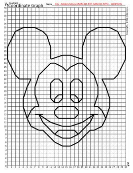 Mickey Mouse Friends Coordinate Plane Graphing Pictures Ordered