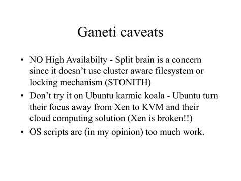PPT Ganeti Open Source Xen Cluster Management PowerPoint Presentation