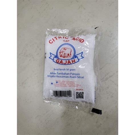 Jual Sitrun Citric Acid Cap Gajah Citrun Acid 50 Gram Shopee Indonesia