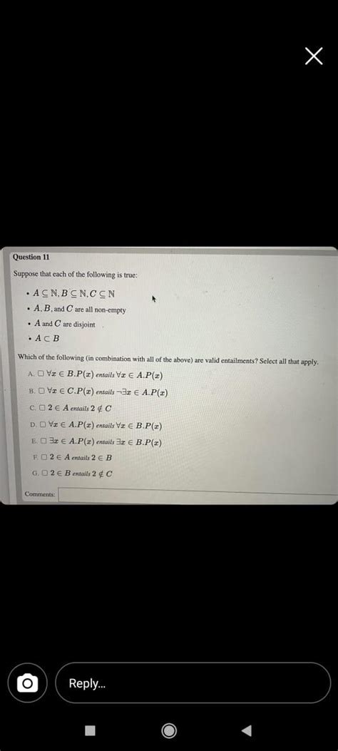 Solved х Question 11 Suppose That Each Of The Following Is