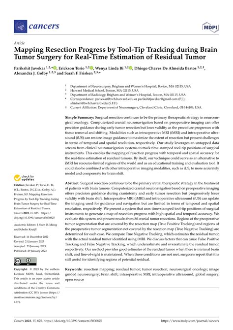 Pdf Mapping Resection Progress By Tool Tip Tracking During Brain Tumor Surgery For Real Time
