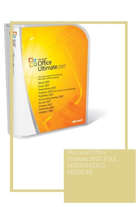 Microsoft Office Ultimate 2007 FULL VERSION OLD VERSION Software