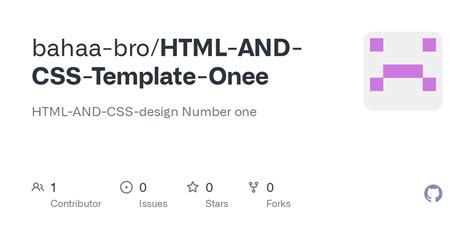 GitHub Bahaa Bro HTML AND CSS Template Onee HTML AND CSS Design Number One