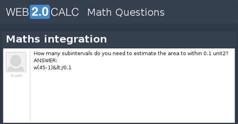 View Question Maths Integration