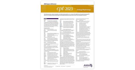 Cpt 2023 Express Reference Coding Card Urologynephrology By American