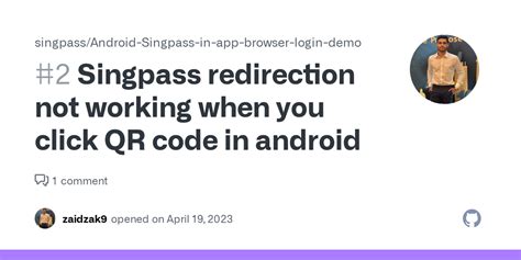 singpass redirection not working when you click qr code in android