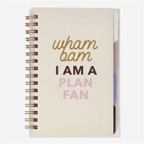 Notebook Wham Bam I Am A Plan Fan A6 With Dividers Lined Flying Tiger