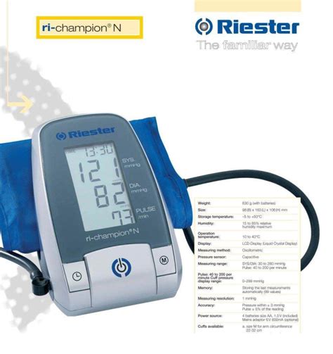 Riester เครองวดความดนโลหต รน ri champion N Blood Pressure