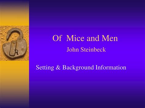 Ppt Of Mice And Men John Steinbeck Powerpoint Presentation Free