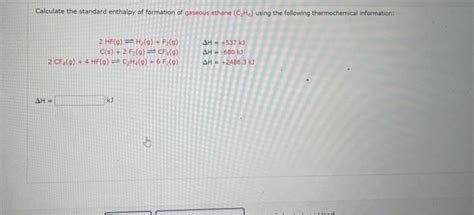Solved Calculate The Standard Enthalpy Of Formation Of