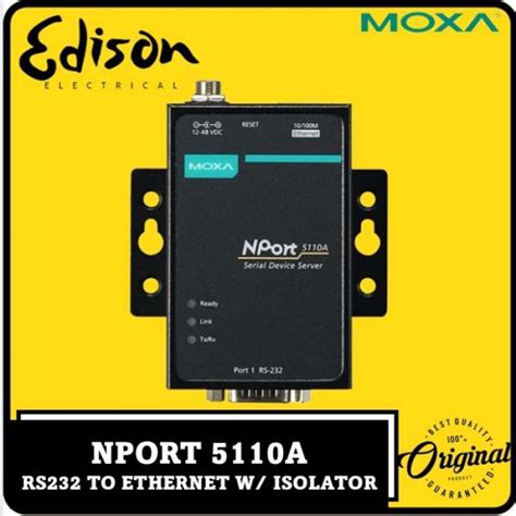 Promo MOXA NPort 5110A 1 Port RS 232 Serial Device Server With Surge Protect Diskon 23 Di