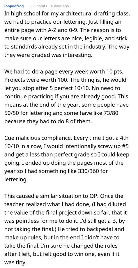 Professor Regrets His Grading System Policy After Student Maliciously Complies And Only Sends