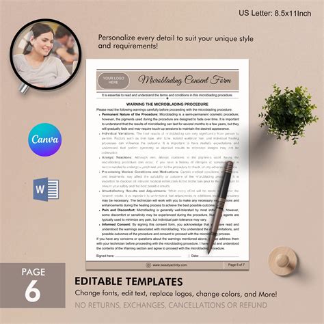 Professional Microblading Consent Form Eyebrow Tattoo Consent