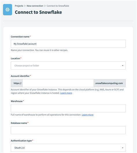 Set Up A Data Pipeline Recipe Connect To A Snowflake Destination Workato Docs