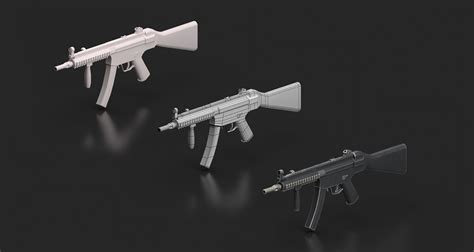 Mp5 Gun 3d Model 19 C4d 3ds Blend Dae Fbx Obj Unitypackage