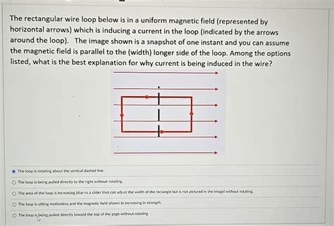 Solved The Rectangular Wire Loop Below Is In A Uniform Chegg