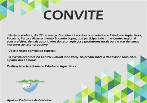 Convite Prefeitura Municipal De Cordeiro