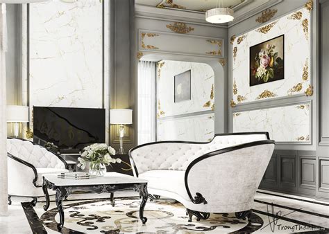 2409 Interior Neoclassical Living Room Scene Sketchup Model By