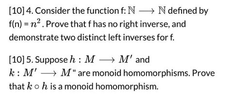 Solved 10 4 Consider The Function F N N Defined By Chegg