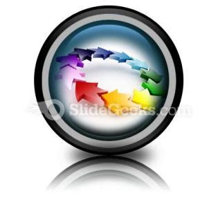 Colorful Circular Arrows PowerPoint Icon Cc Presentation PowerPoint Images Example Of PPT