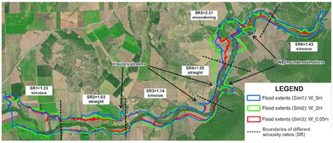 Flood Extents Of The Three Hydraulic Simulations Sim 1 W 5 M Sim 2