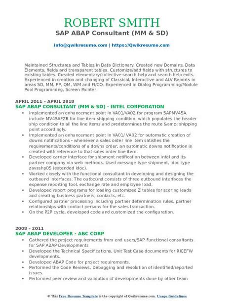 10 Abap Consultant Resume Samples And Templates For 2025