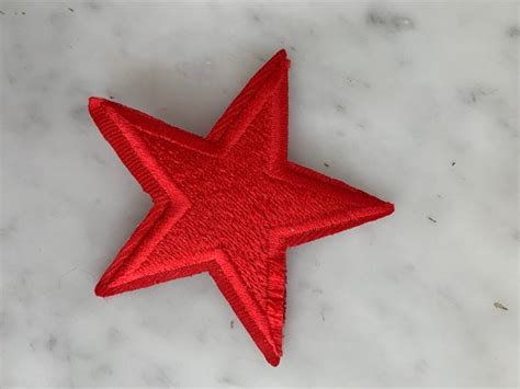 Red Star Patch Fabric Etsy