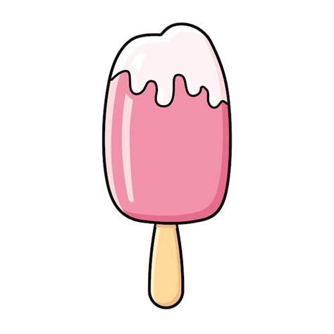 Premium Vector Pink Ice Cream On A Stick