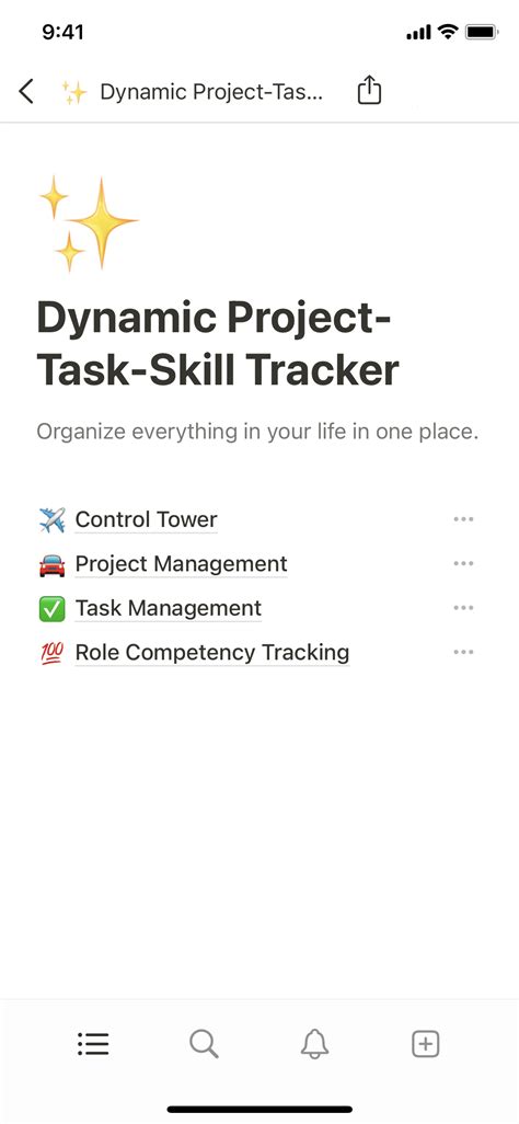 notion template gallery dynamic project task skill tracker