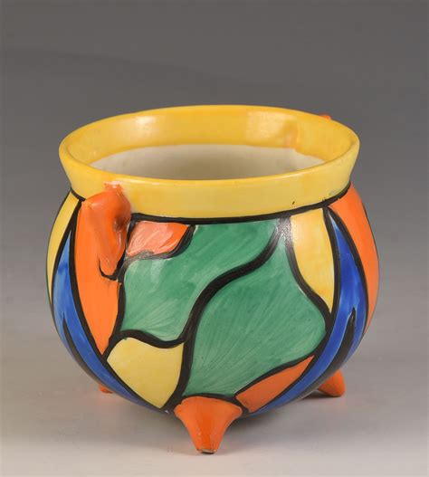 Clarice Cliff Double V Cauldron C 1929