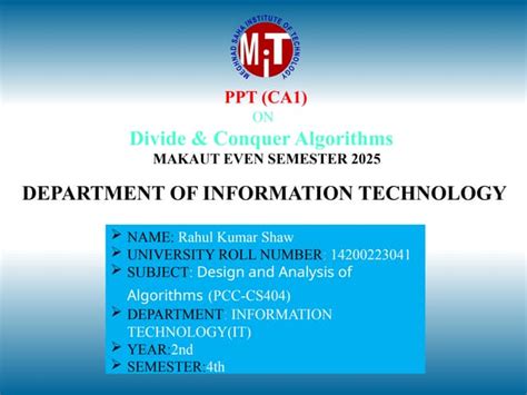 design and analysis of algorithm in compter science pptx