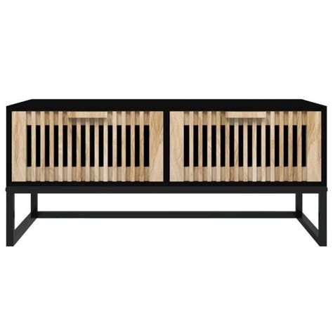 YOSOO Table basse noir x x cm Bois d ingénierie et fer LS Cdiscount Maison