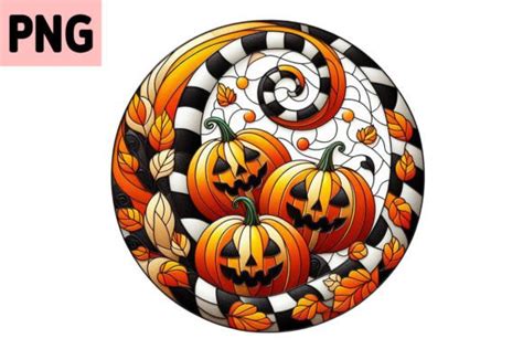 Halloween Pumpkin Circle Clipart Design Graphic By Craftdesignbulk