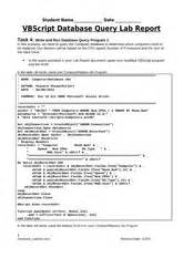 COMP230 Week7 Database Report Student Name Date VBScript Database