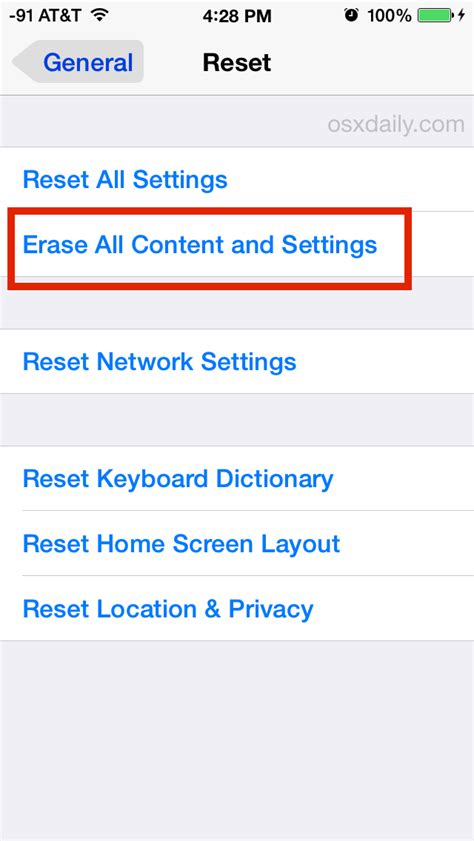Reset IPhone To Factory Settings