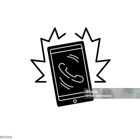 Téléphone Appel Noir Icône Vector Signe Sur Fond Isolé Symbole De