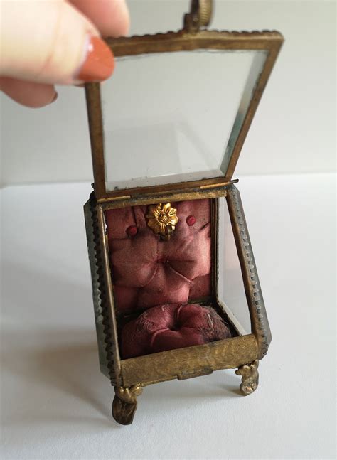 Antique French Jewelry Box With Beveled Glass 1800s Watch Holder Etsy