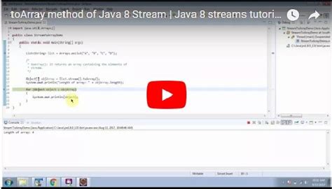 How To Use Toarray Method Of Java 8 Stream Java 8 Streams Tutorial Java