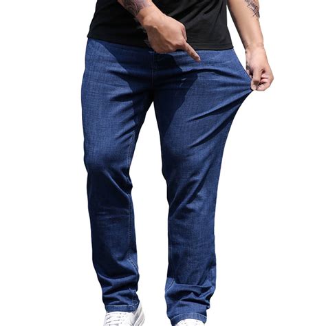 Nrmvnmi Summer Saving 2024 Mens Elastic Waist Jeans Casual Loose Fit