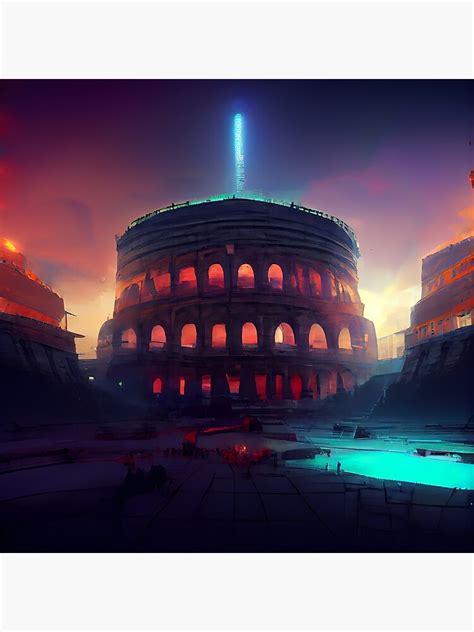 Cyberpunk Colosseum In Ancient Rome Poster For Sale By Ai Holics